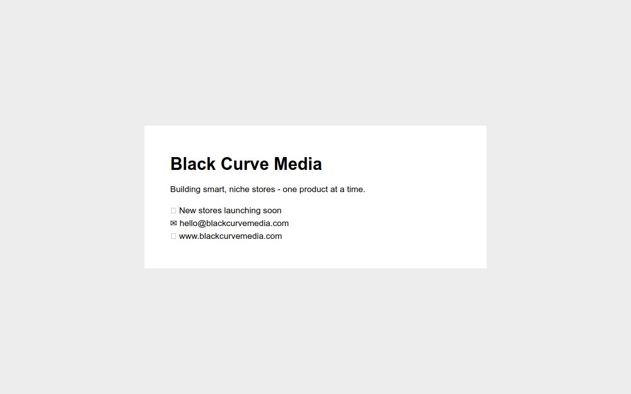 Black Curve Media | Niche Store Builders